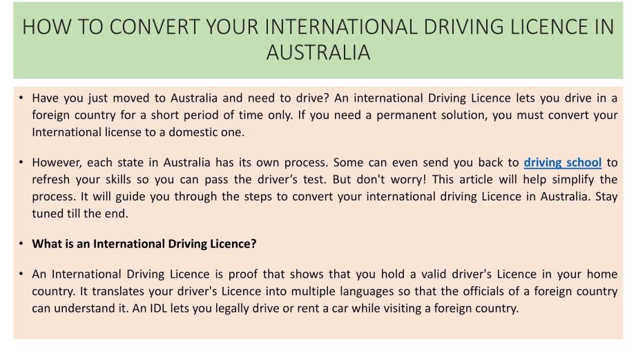 Step-by-Step Guide to Converting International License in Victoria ⇢